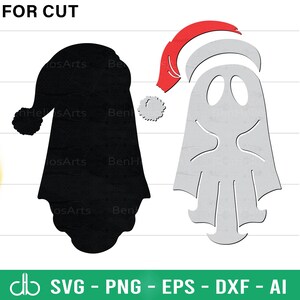 Ghost Santa Hat SVG, Ghost Christmas Hat SVG, Ghost Merry Christmas SVG ...