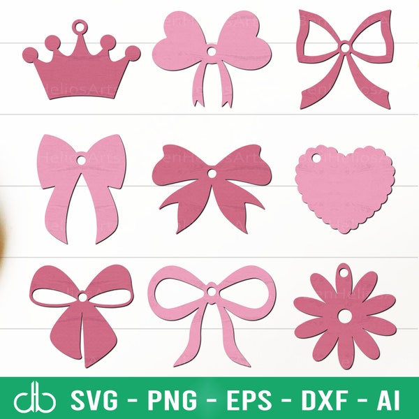 Bow SVG Bundle, Bows SVG, Coquette Bows SVG, Ribbon Bow Bundle, Pink ...