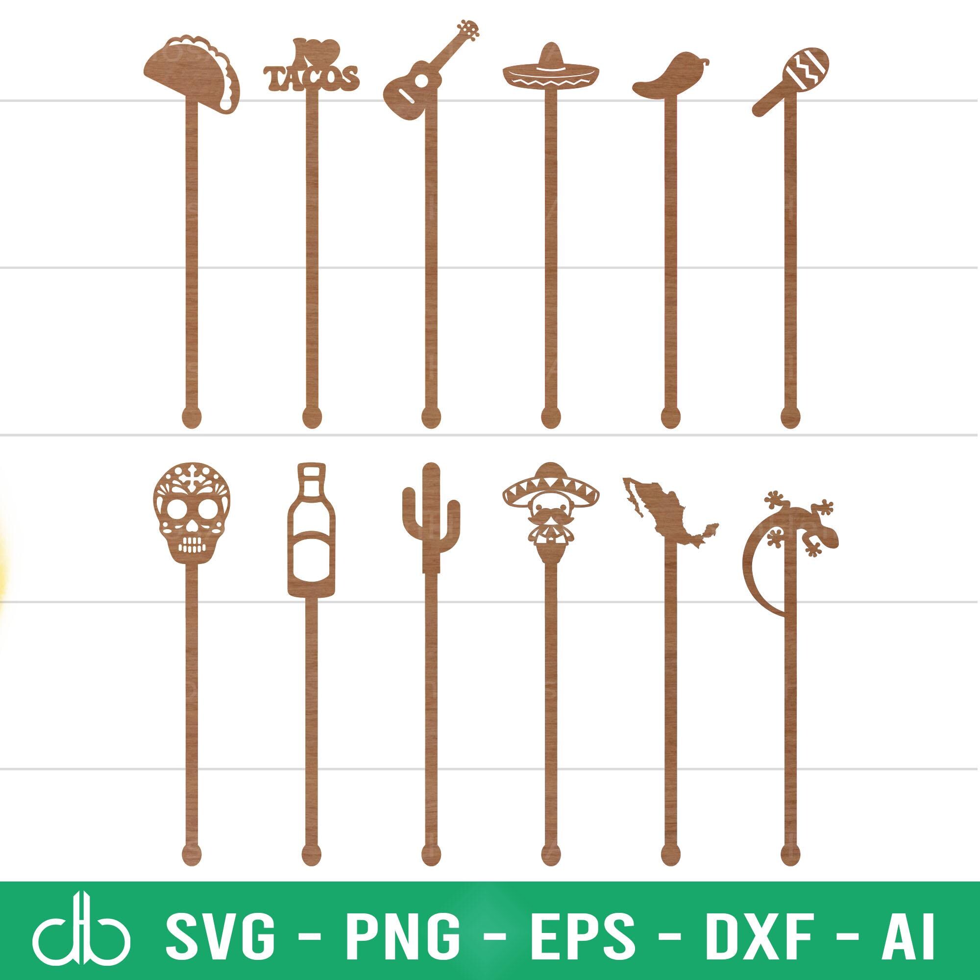 Mexico Stir Swizzle Sticks SVG, Mexico Stir Swizzle Stick SVG Bundle ...
