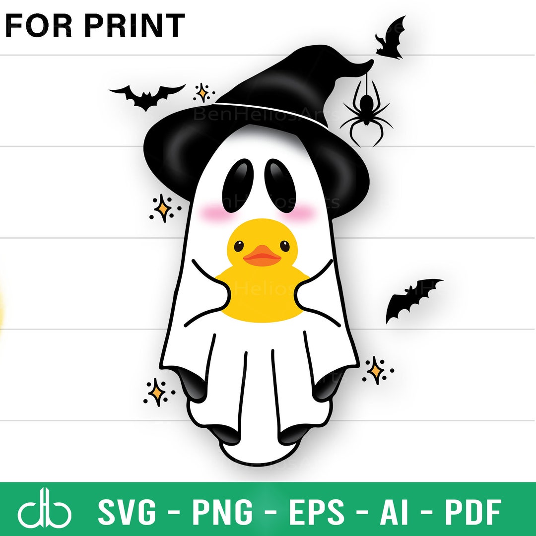 Ghost Rubber Ducky SVG, Ghost Love Rubber Ducky SVG, Ghost Holding ...