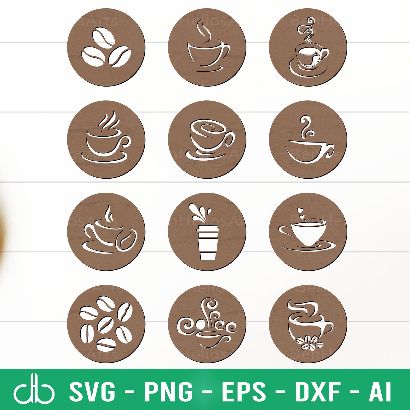 Coffee Coaster SVG Bundle, Coffee Coasters SVG, Caffeine Coaster SVG ...