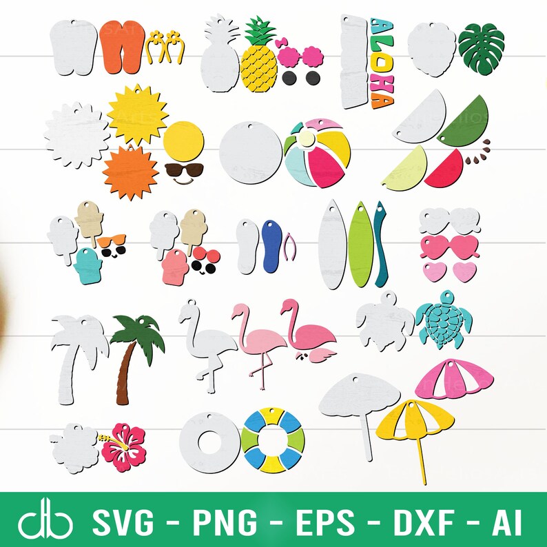 Summer Keychain SVG Bundle, Beach Keychain SVG Bundle, Acrylic Keychain ...