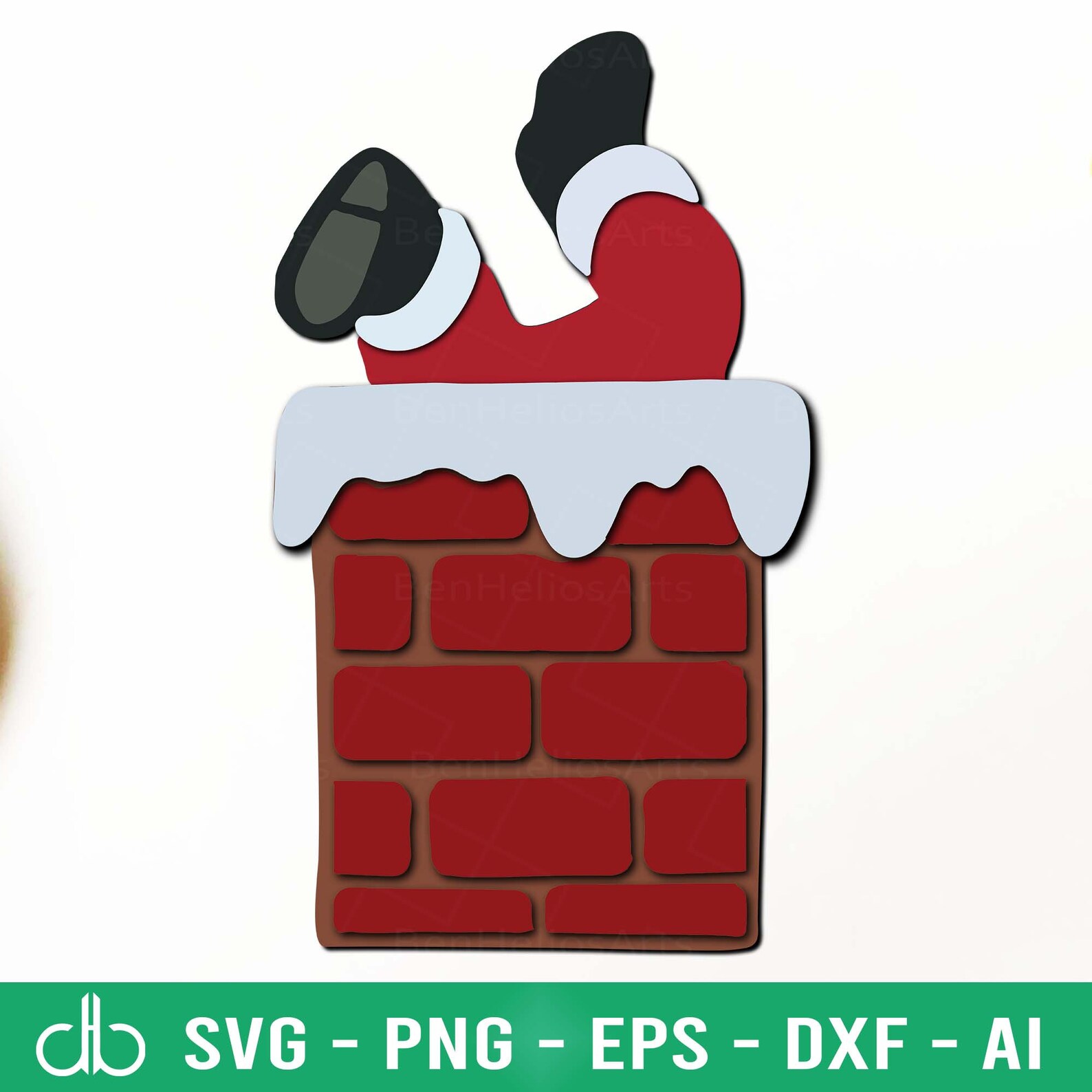 Santa Chimney SVG, Christmas Santa Claus Chimney SVG, Santa Feet in ...