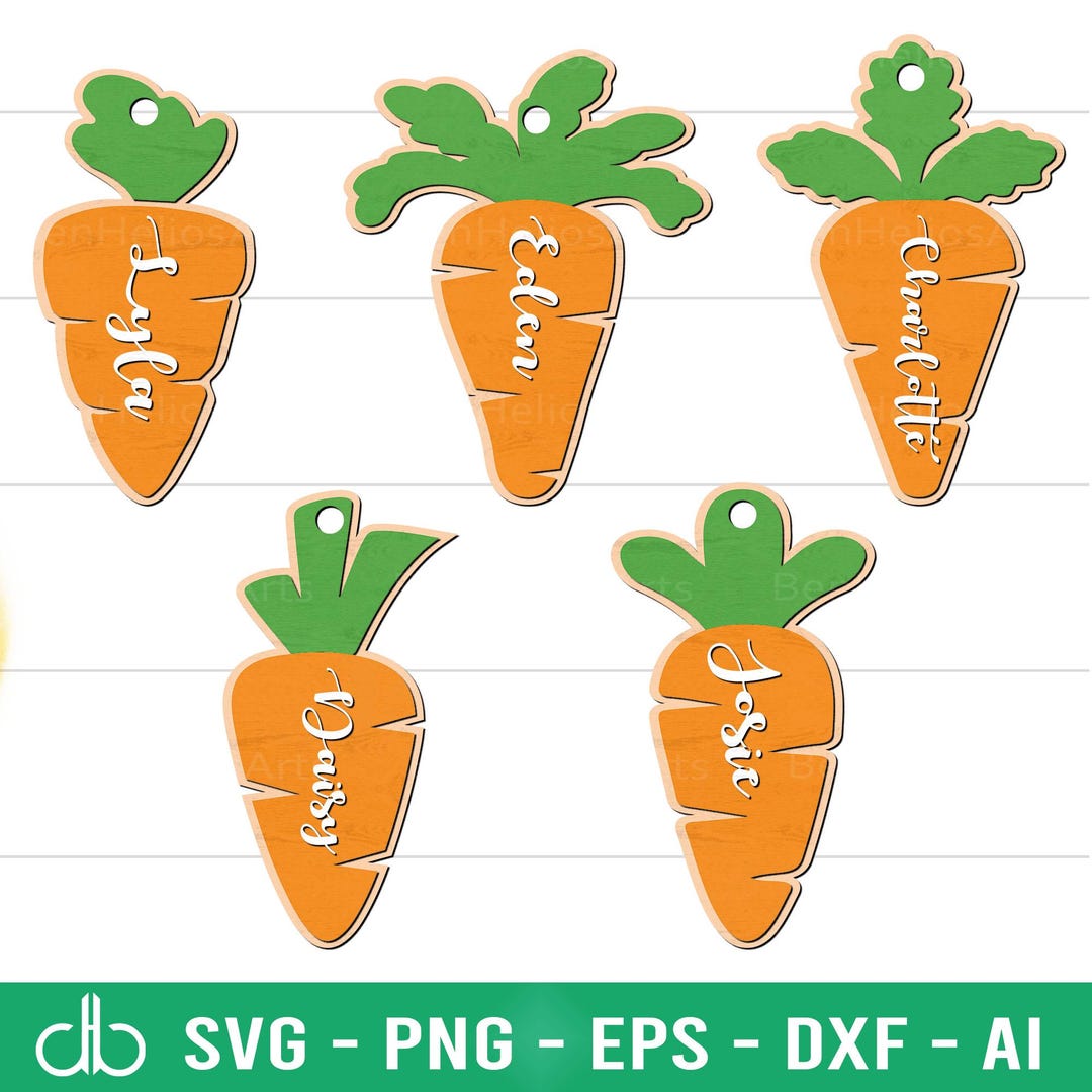 Easter Carrot Basket Tag SVG Bundle, Easter Tags SVG, Easter Carrot Tag ...