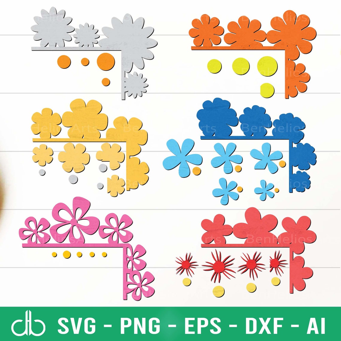 Flower Door Corner Bundle SVG, Flower Door Corners SVG, Flower Door ...
