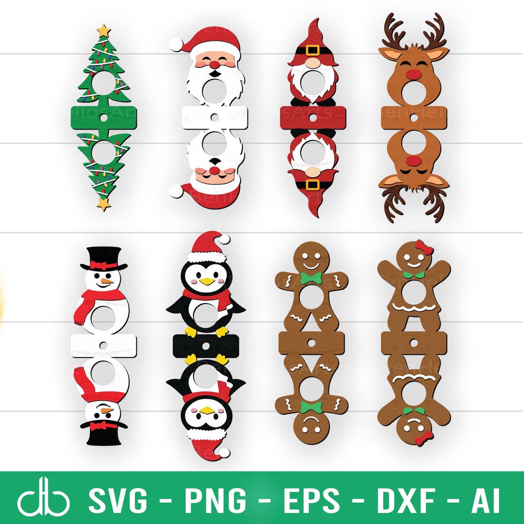 Cute Christmas Lollipop Holder SVG Bundle, Lollipop Holders SVG, Candy ...