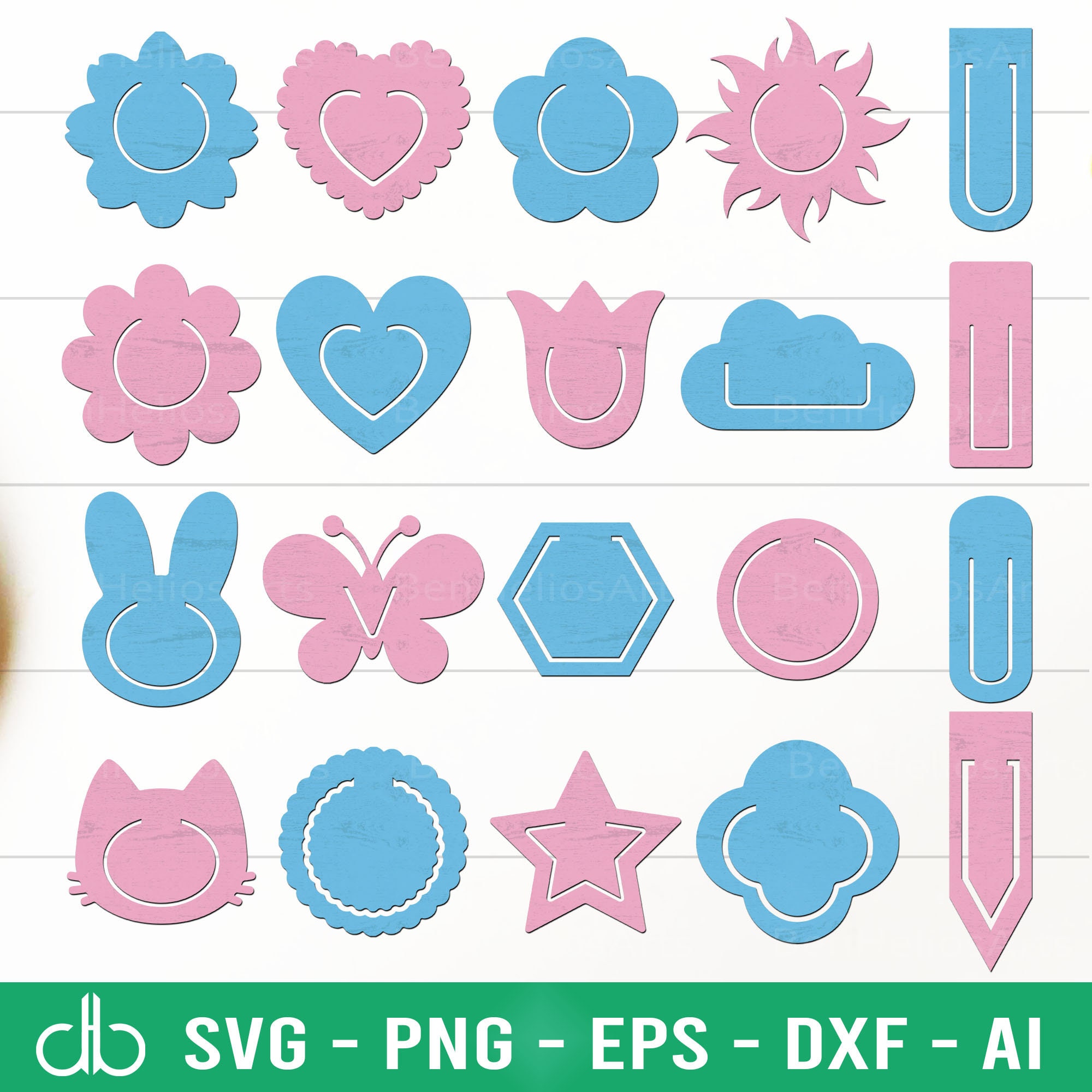 Cute Paperclips SVG Bundle, Bookmarks SVG Bundle, Cute Clips SVG ...