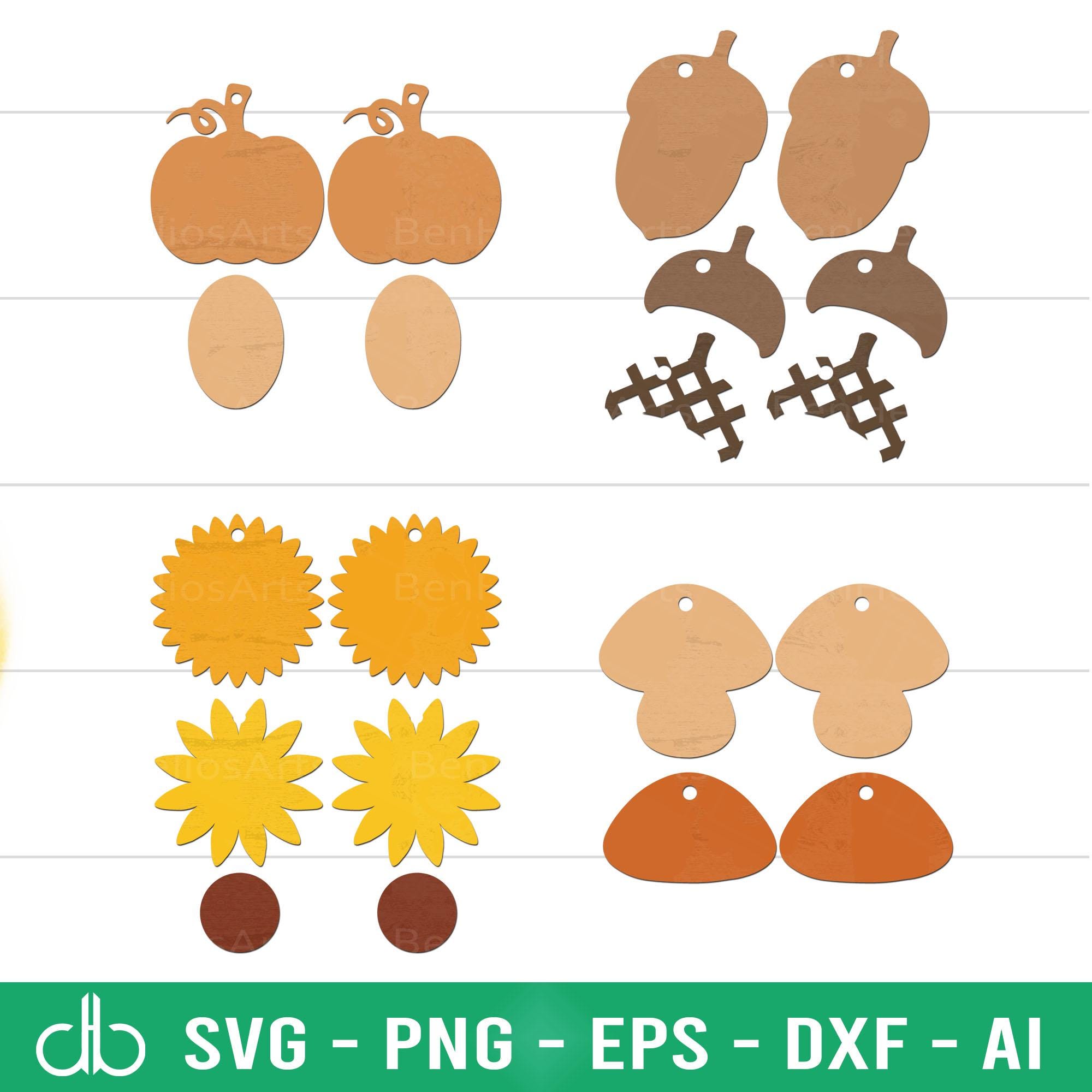 Fall Earring SVG Bundle, Autumn Earrings SVG, Earrings SVG, Faux ...