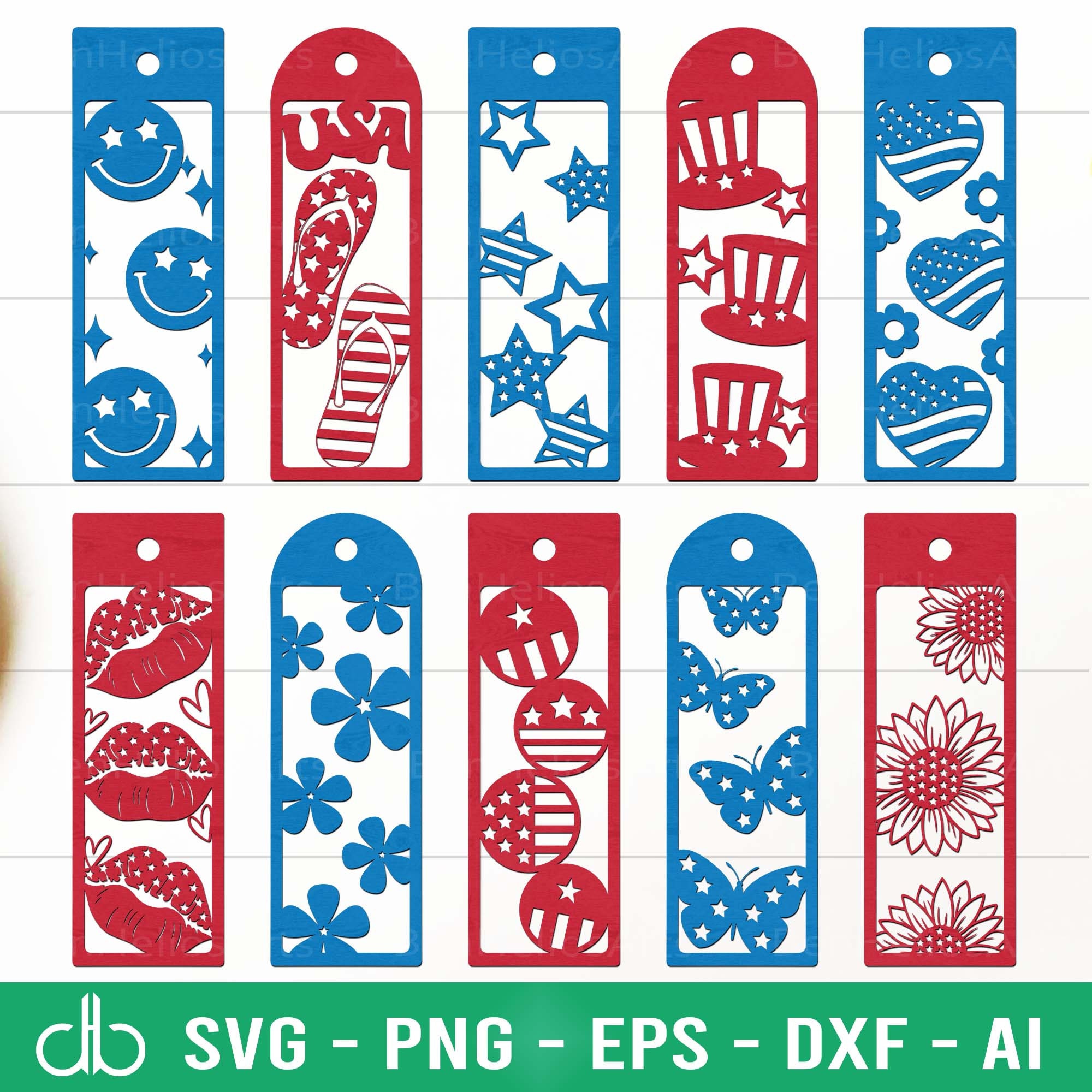 Happy 4th of July Bookmark SVG Bundle, Patriotic Bookmark SVG Bundle ...