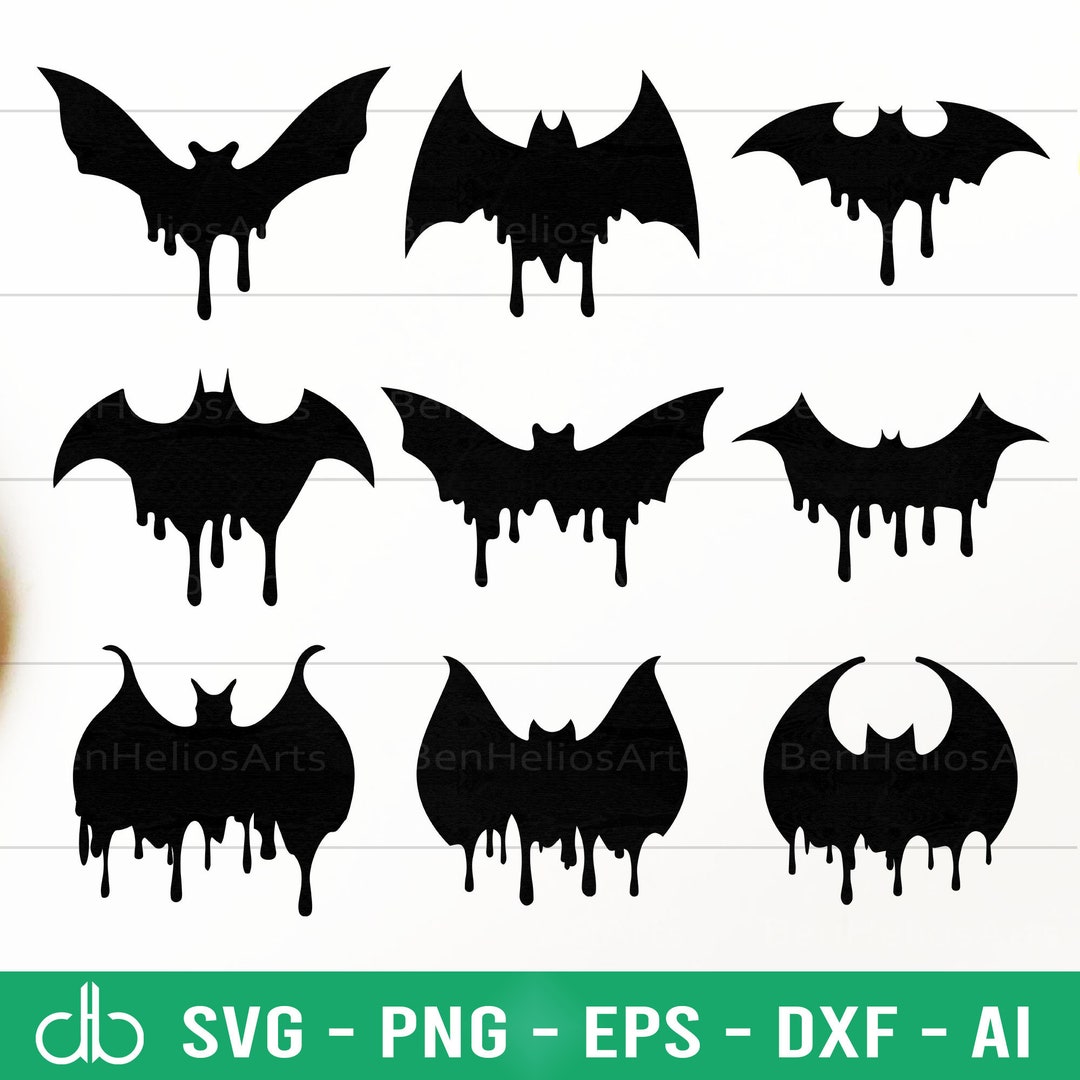 Halloween Dripping Blood Bat SVG Bundle, Bat SVG Bundle, Halloween ...