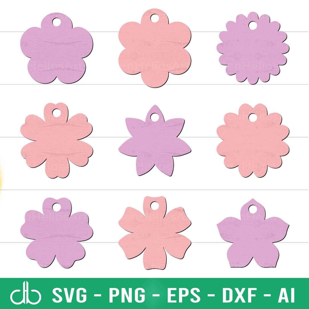 Flower Keychain SVG Bundle, Daisy Keychain SVG Bundle, Flower Gift Tags ...