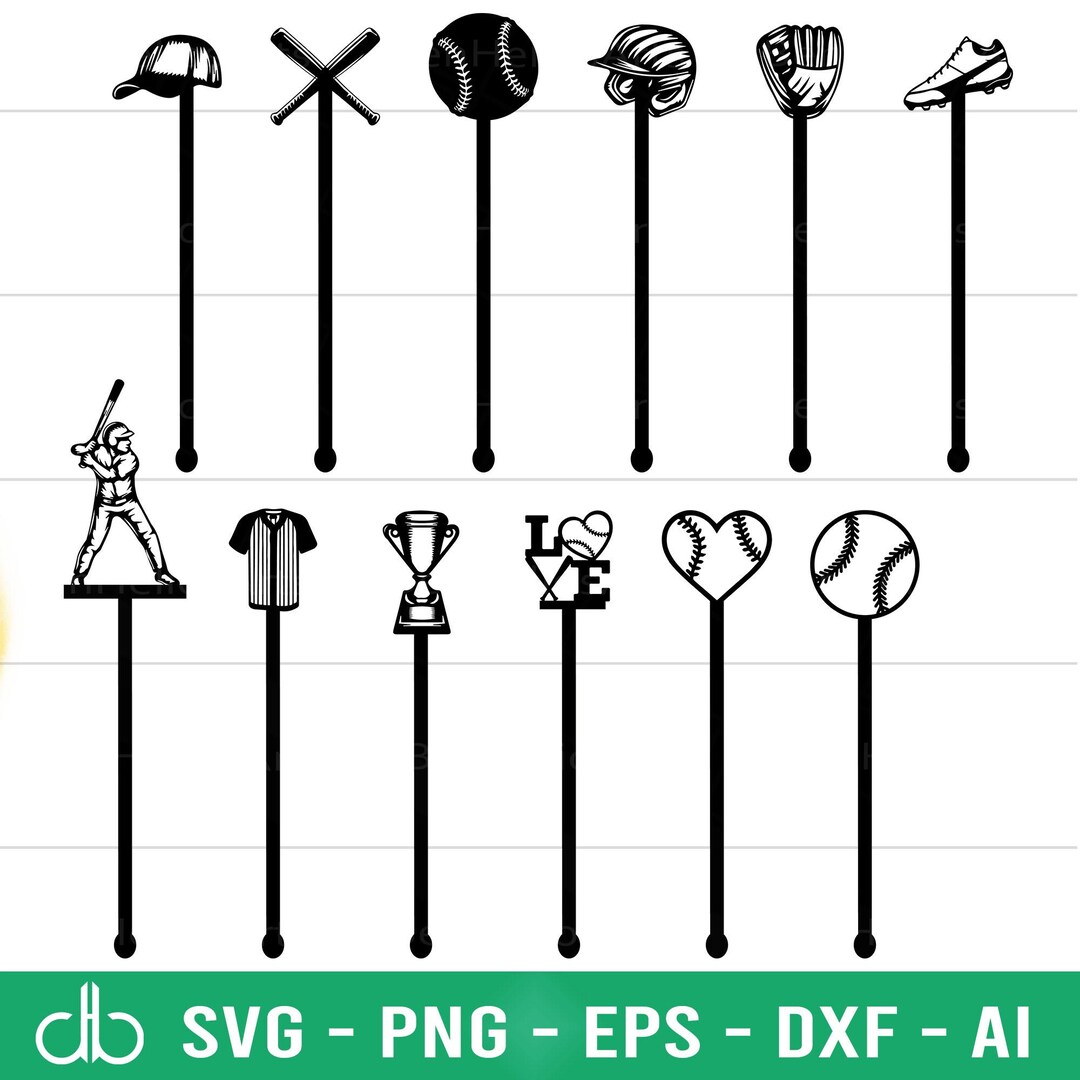 Baseball Stir Swizzle Sticks SVG, Baseball Stir Swizzle Stick SVG ...