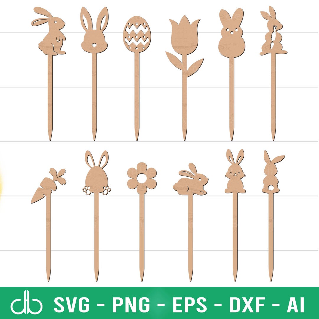 Bunny Cake Topper SVG, Easter Bunny Markers SVG, Easter Topper SVG ...