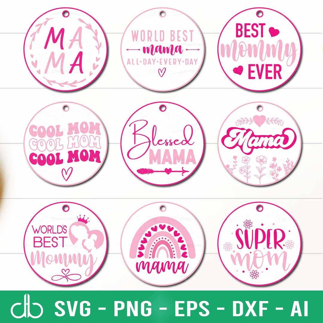 Mothers Day Keychain SVG Bundle, Mom Keychain SVG Bundle, Acrylic ...