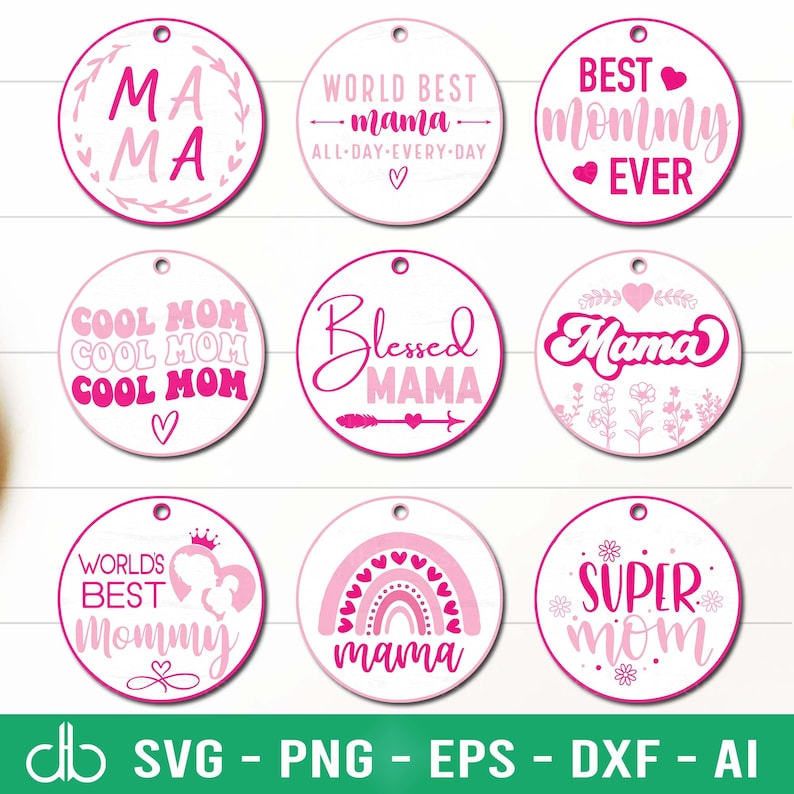 Mothers Day Keychain SVG Bundle, Mom Keychain SVG Bundle, Acrylic ...