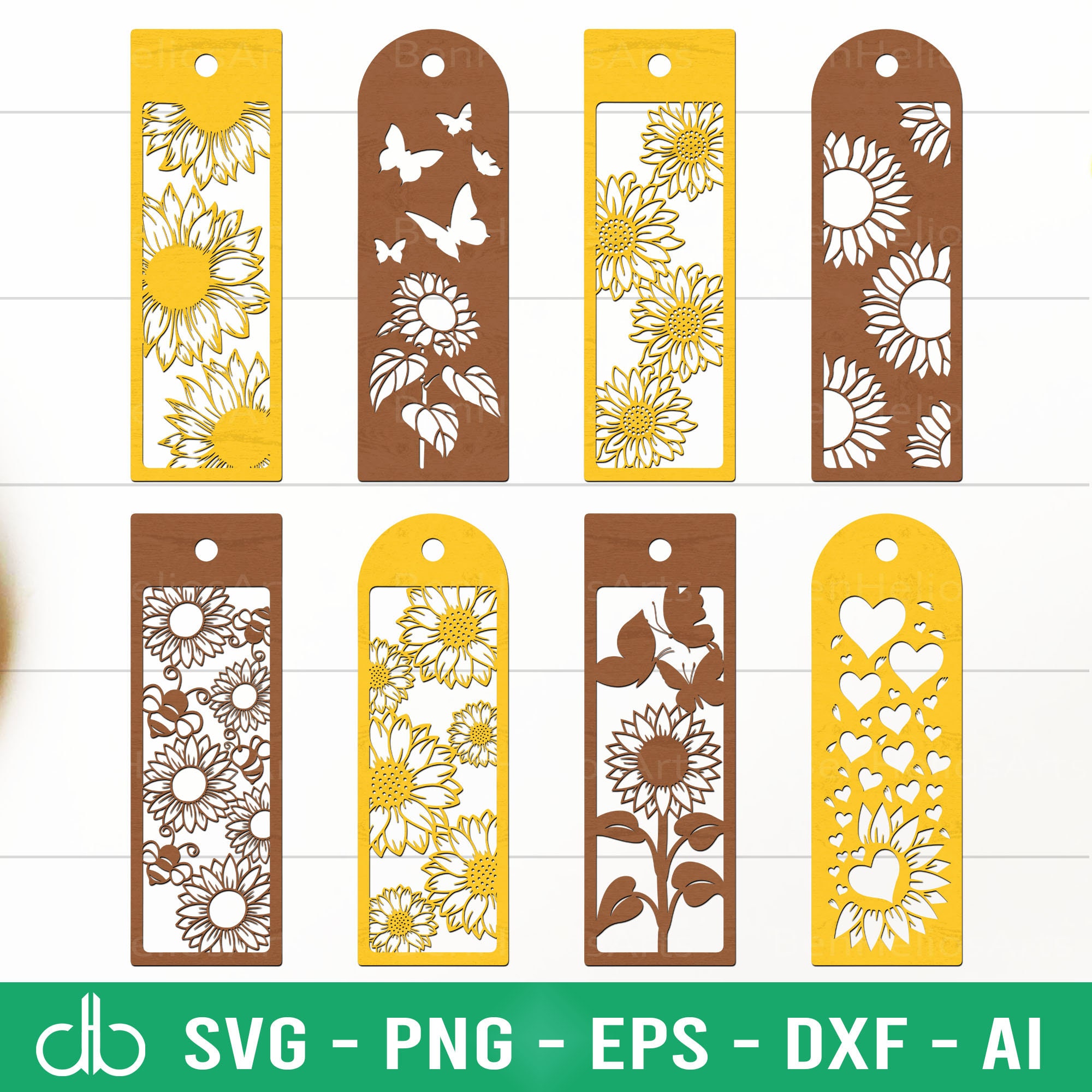 Sunflower Bookmarks SVG, Sunflower Bookmark Bundle, Bookmarks SVG ...