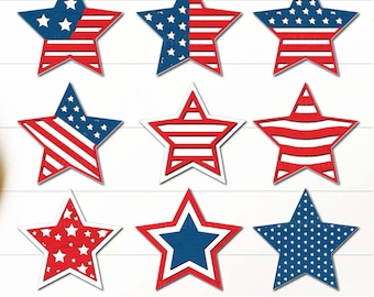 Patriotic Stars SVG Bundle - Etsy