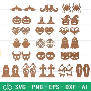 Halloween Earring SVG Bundle, Halloween Earrings SVG, Earrings SVG ...