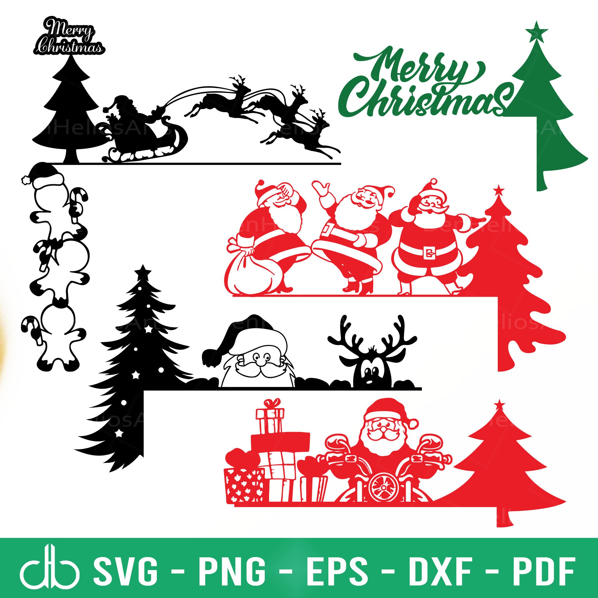 Christmas Door Corners SVG, Christmas Door Corner Bundle SVG, Christmas ...