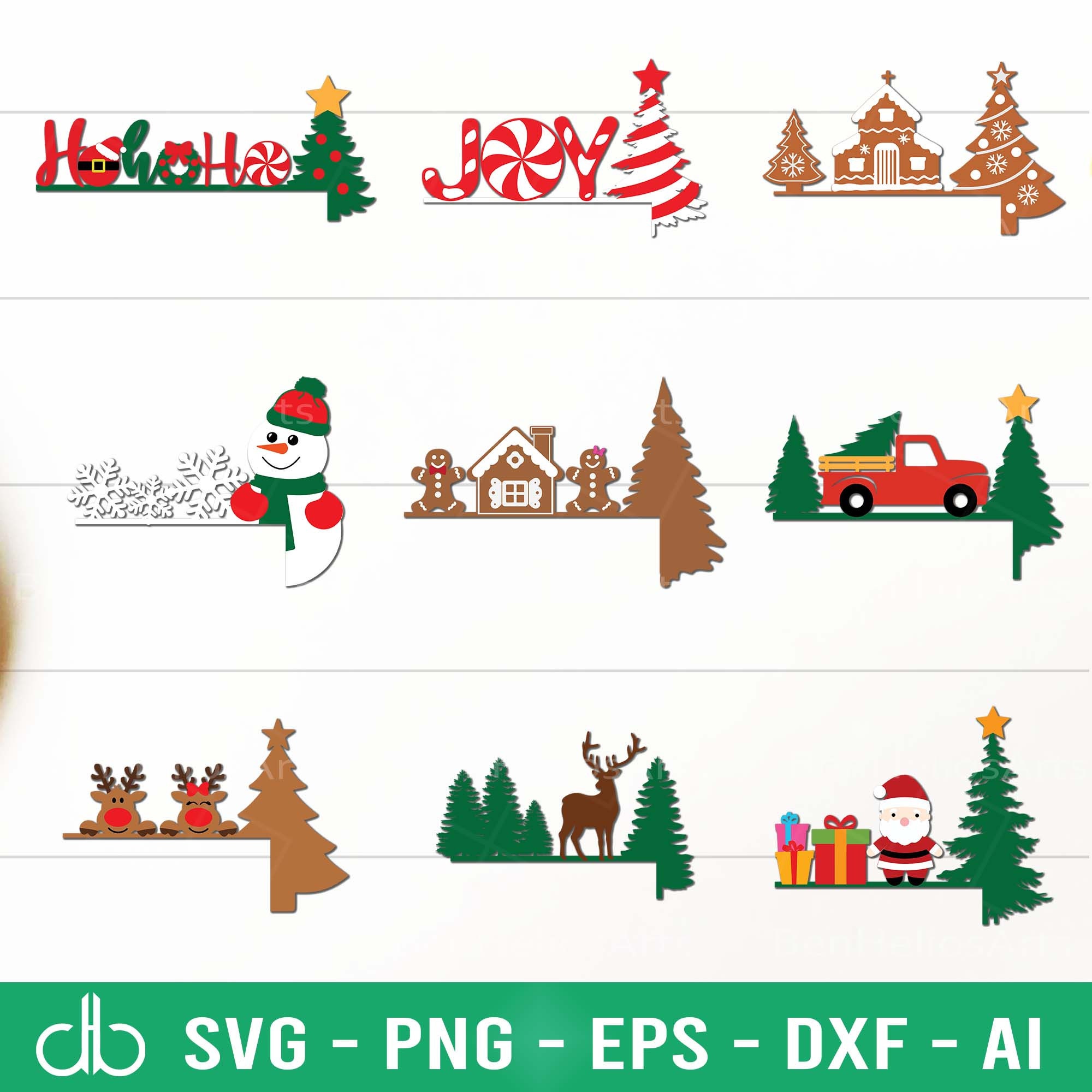 Christmas Door Corners SVG Christmas Door Corner Bundle SVG - Etsy