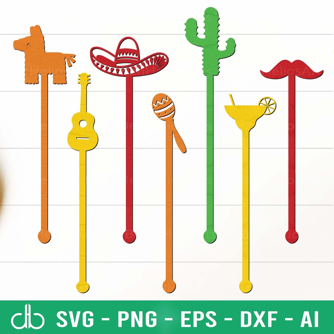 Cinco De Mayo Stir Swizzle Sticks SVG, Cinco De Mayo Stir Swizzle Stick ...