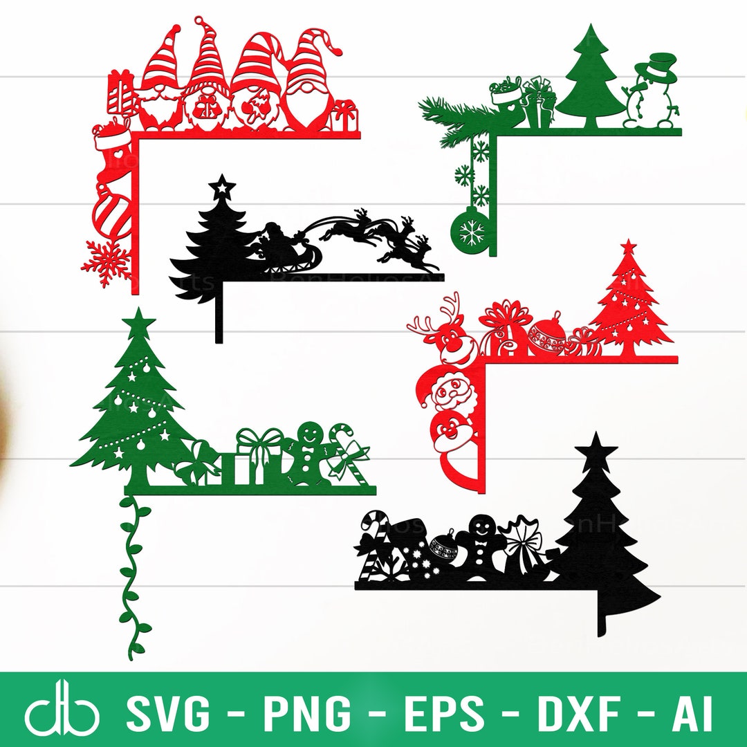 Christmas Door Corner SVG Bundle, Christmas Door Corners SVG, Christmas ...