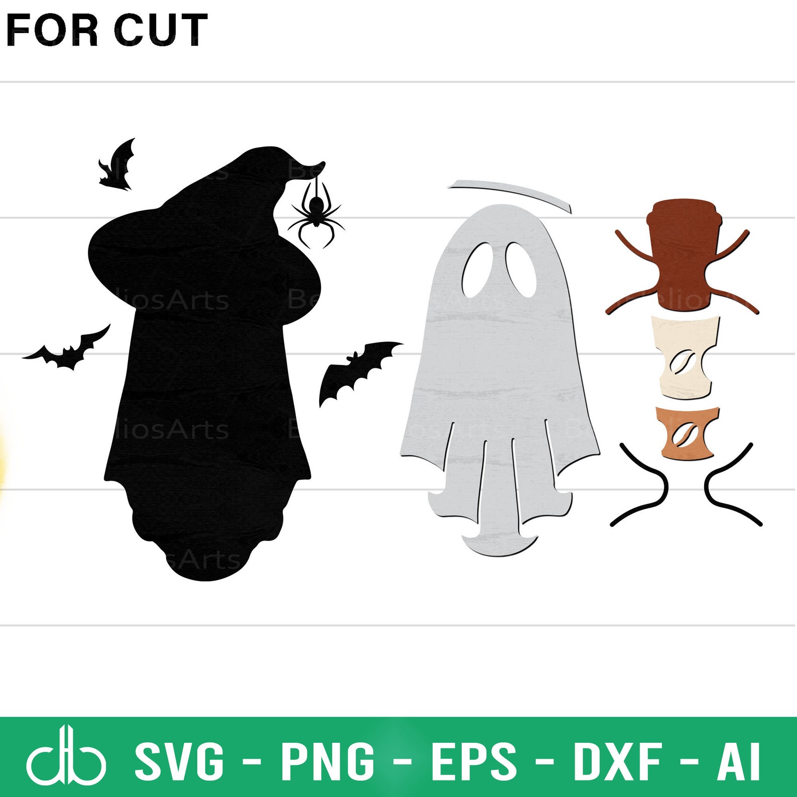 Ghost Coffee SVG, Ghost Love Coffee SVG, Ghost Holding Coffee SVG ...
