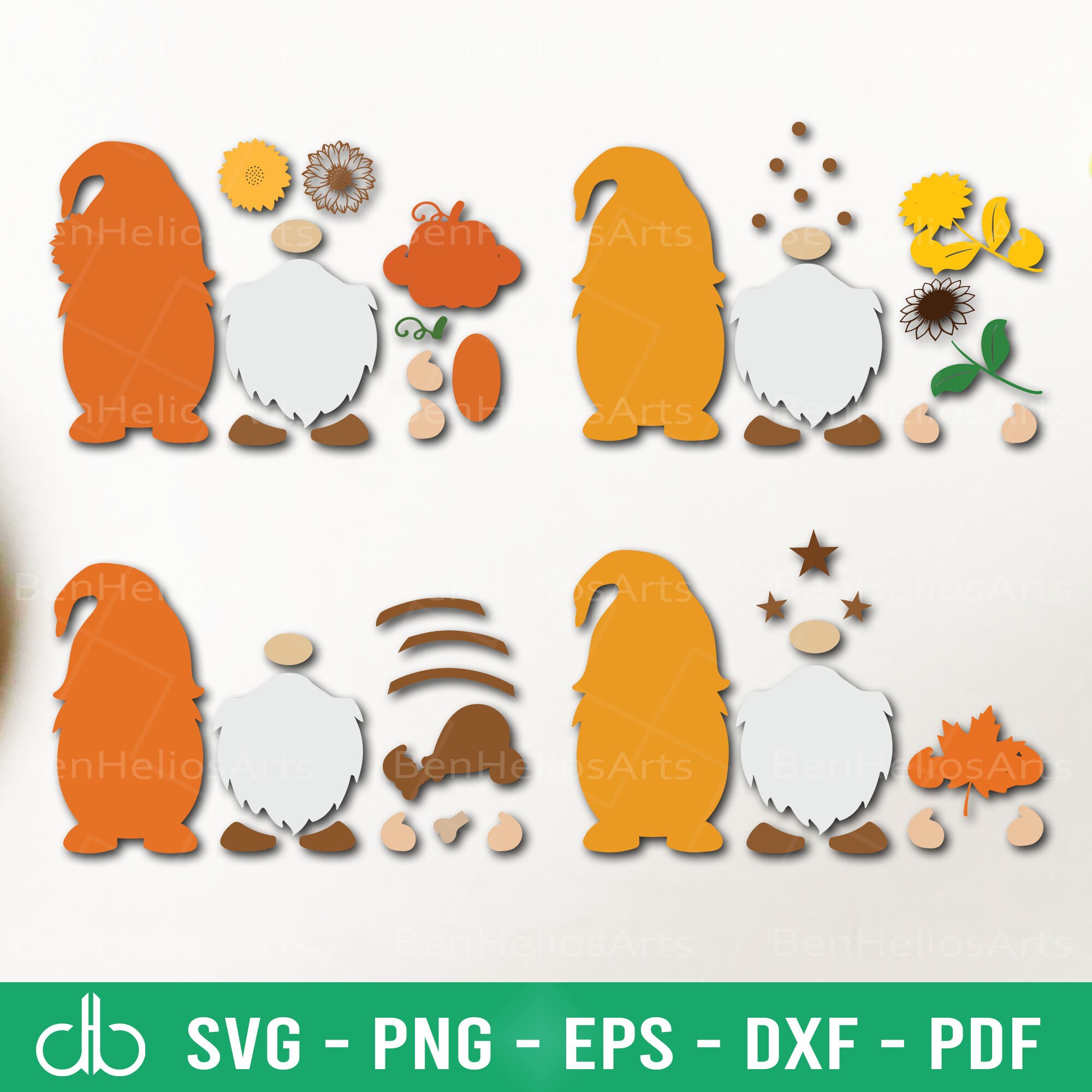 Thanksgiving Gnomes SVG Bundle Fall Gnome SVG Autumn Gnome - Etsy