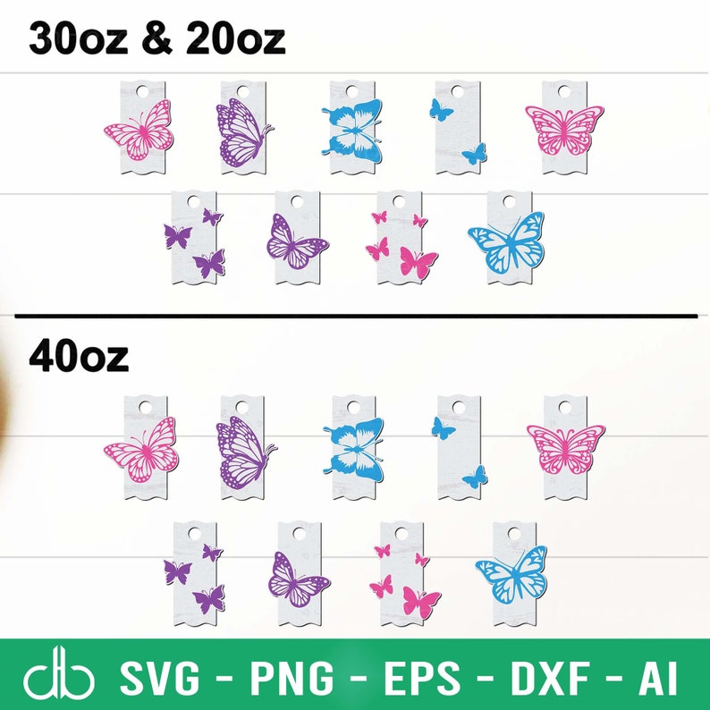 Butterfly Tumbler Topper SVG Bundle, Butterfly Stanley Topper SVG ...