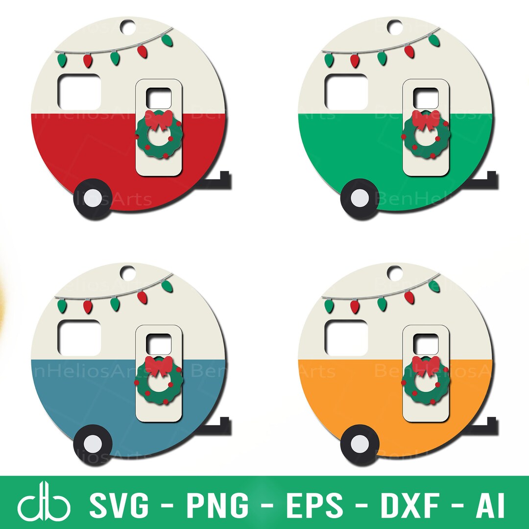 Christmas Camper Van SVG Christmas Camper Van Ornament SVG - Etsy