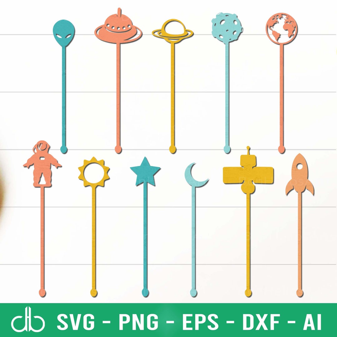 Space Stir Swizzle Sticks SVG, Space Stir Swizzle Stick SVG Bundle ...
