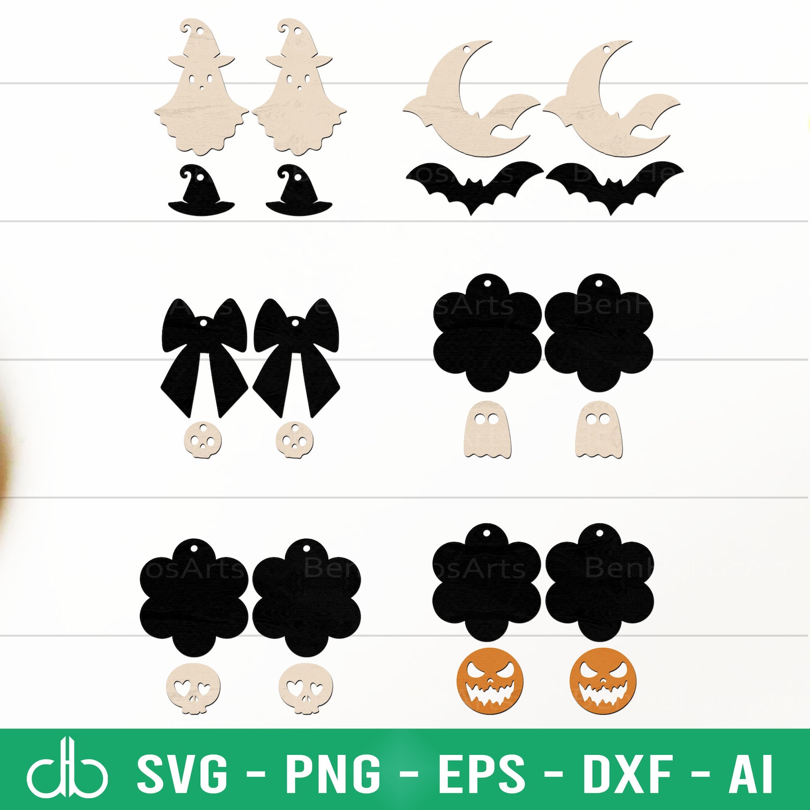 Cute Halloween Earring SVG Bundle, Halloween Earrings SVG, Earrings SVG ...