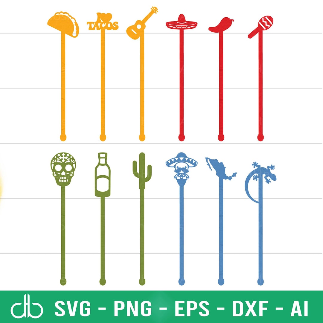 Mexico Stir Swizzle Sticks SVG, Mexico Stir Swizzle Stick SVG Bundle ...