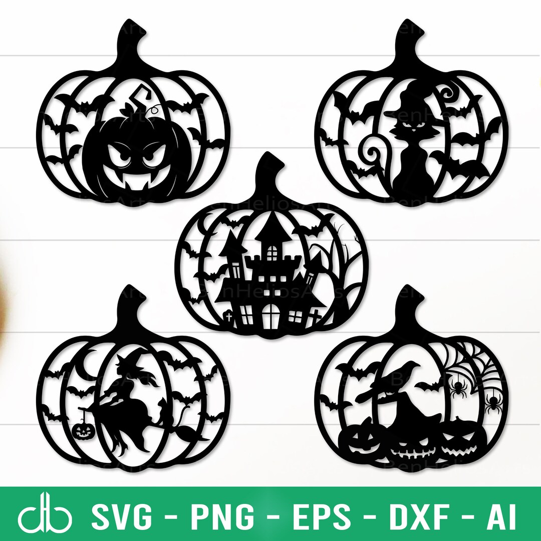 Calabazas SVG, paquete de calabazas SVG de Halloween espeluznantes ...