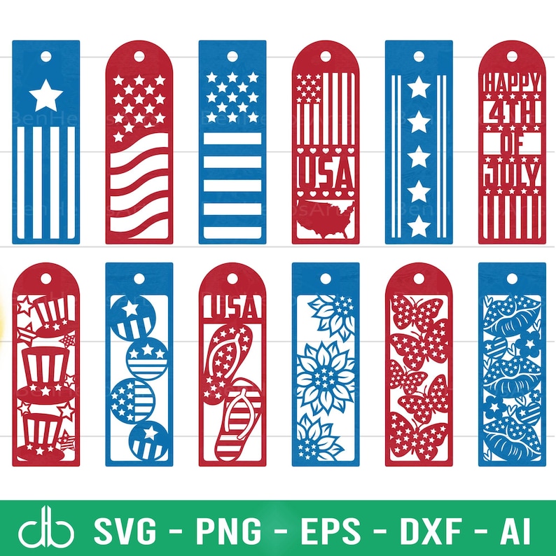 Happy 4th of July Bookmark SVG Bundle, Patriotic Bookmark SVG Bundle ...