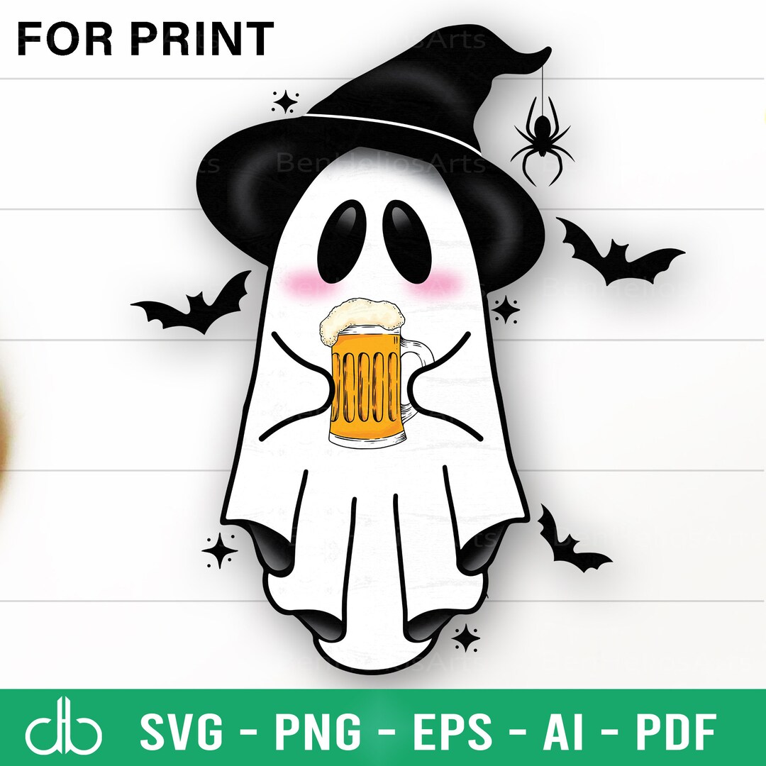 Ghost Beer SVG, Ghost Love Beer SVG, Ghost Holding Beer SVG, Ghost ...