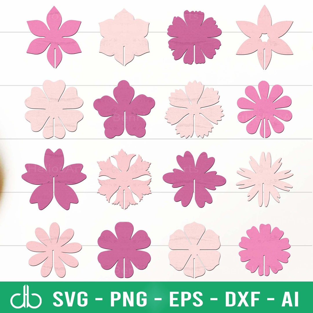 Flower Glass Marker Name Tags Bundle, Wine Glass Marker Name Tags SVG ...