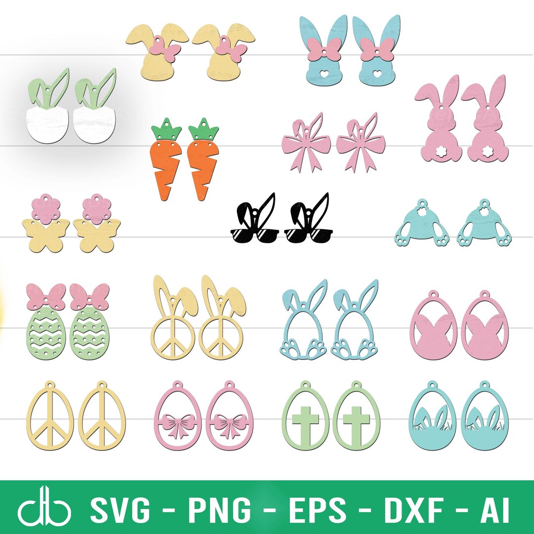 Easter Earring SVG Bundle, Easter Earrings SVG, Bunny Earrings SVG ...