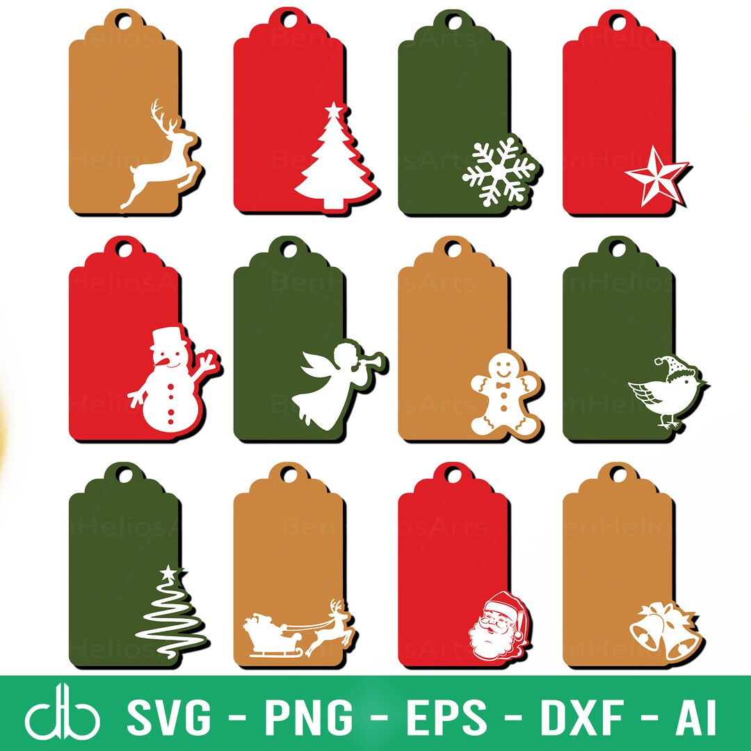 Christmas Gift Tags SVG Bundle, Christmas Tags SVG, Gift Tags SVG ...