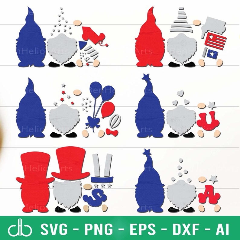 Happy 4th of July Gnomes SVG, Patriotic Gnome SVG, Independence Day ...