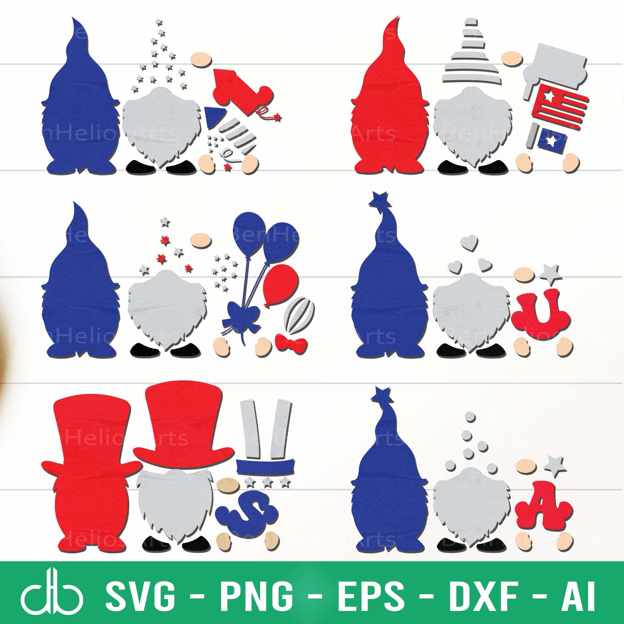 Happy 4th of July Gnomes SVG, Patriotic Gnome SVG, Independence Day ...