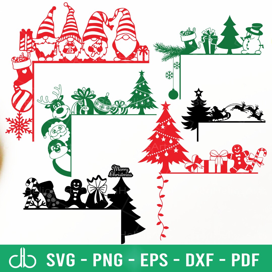 Christmas Door Corner SVG Bundle, Christmas Door Corners SVG, Christmas ...