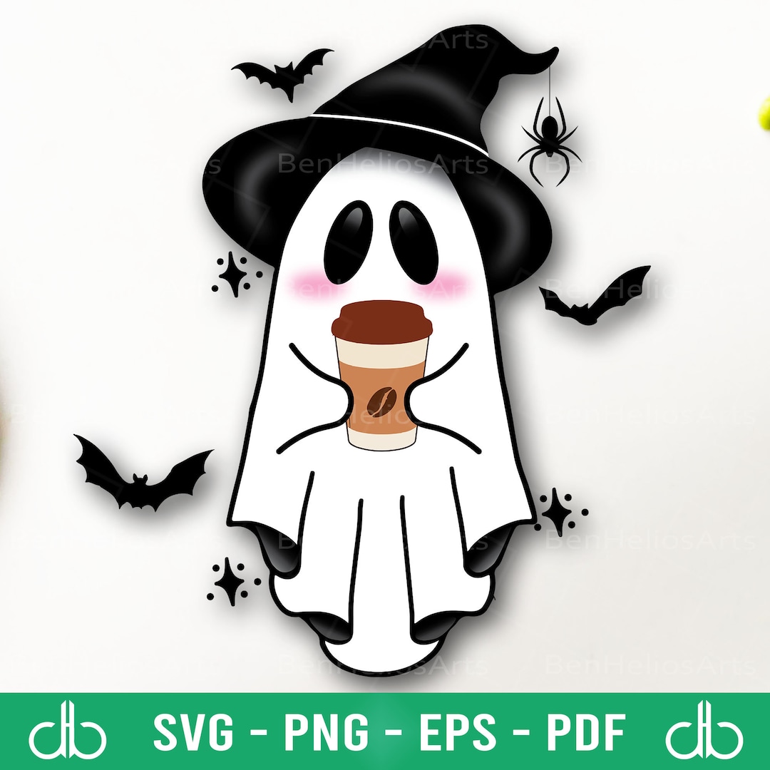 Ghost Coffee SVG Ghost Love Coffee SVG Ghost Holding Coffee - Etsy