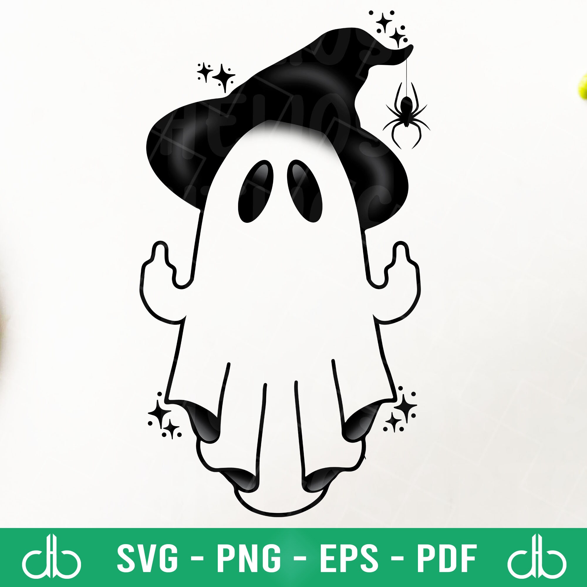 Ghost Middle Finger SVG Ghost With Witch Hat SVG Funny Ghost - Etsy