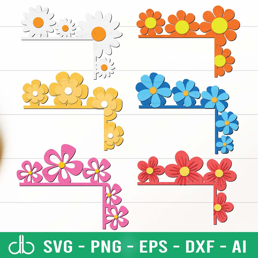 Flower Door Corner Bundle SVG, Flower Door Corners SVG, Flower Door ...