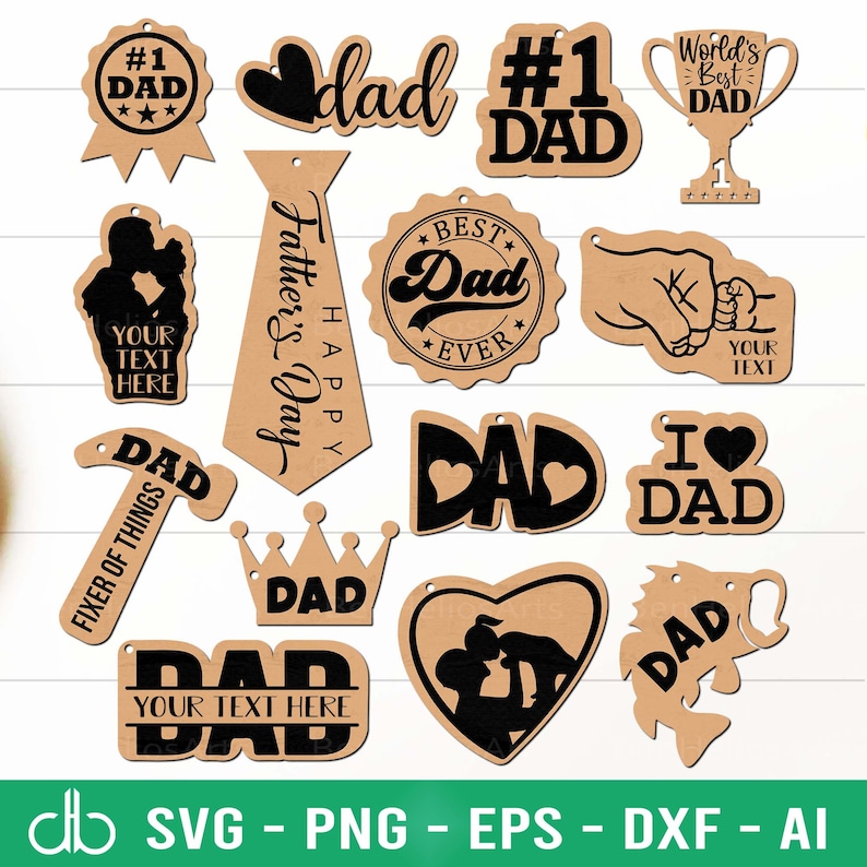 Fathers Day Keychain SVG Bundle, Dad Keychain SVG Bundle, Acrylic ...