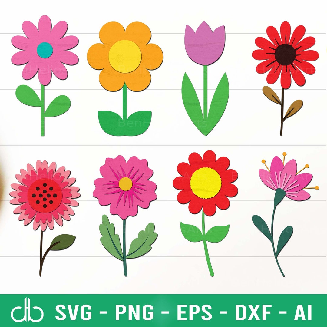 Spring Flower SVG Bundle, Gardening Flower SVG, Flowers SVG, Floral Svg ...