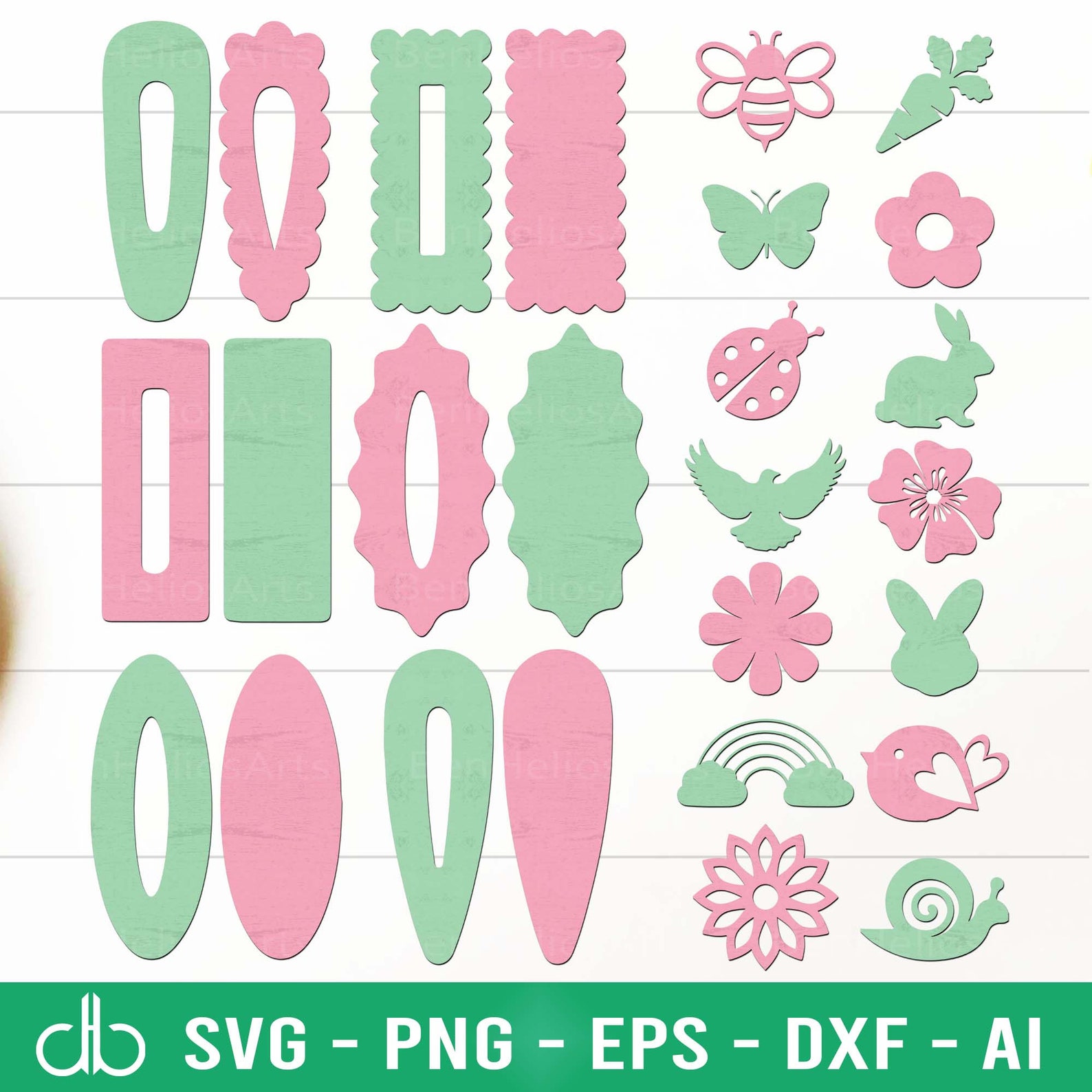 Spring Snap Clip SVG Bundle, Spring Snap Clips SVG, Spring Snap Clip ...