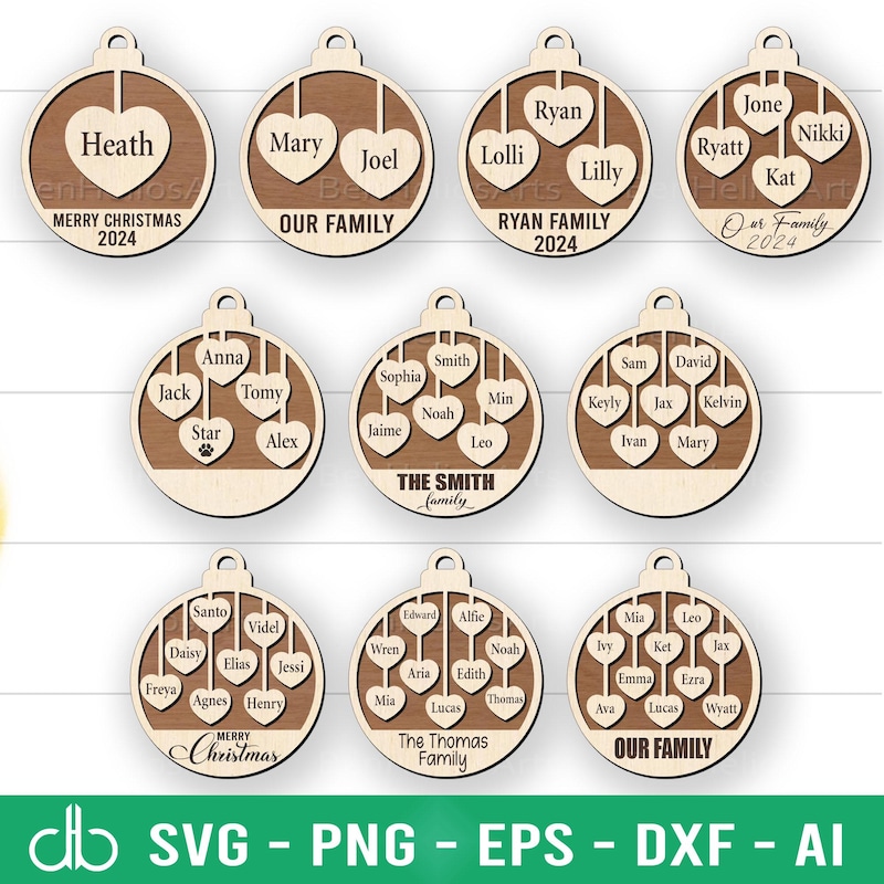 Family Baubles With Names - Etsy