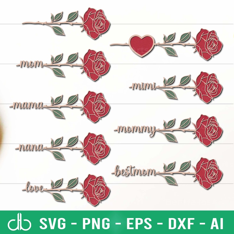 Mother's Day Rose SVG Bundle, Roses SVG, Mother's Day SVG, Flowers Svg ...